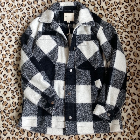 Thread & Supply | Jackets & Coats | Nwt Black And White Checkered ...